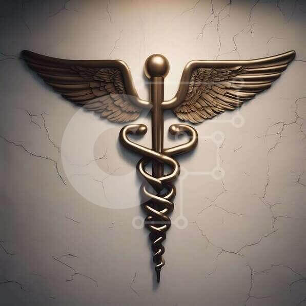 Caduceus Symbol in Gold for Medical Representation stock photo ...