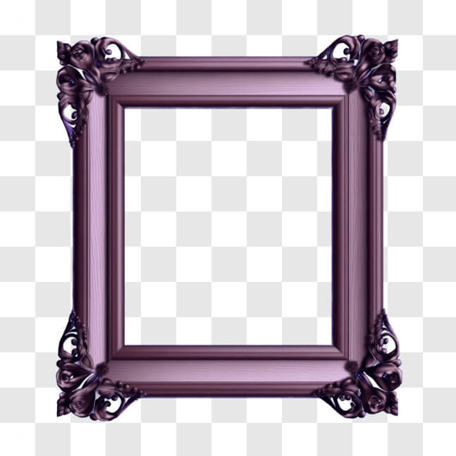 Download Ornate Purple Picture Frame on Black Background PNGs Online ...