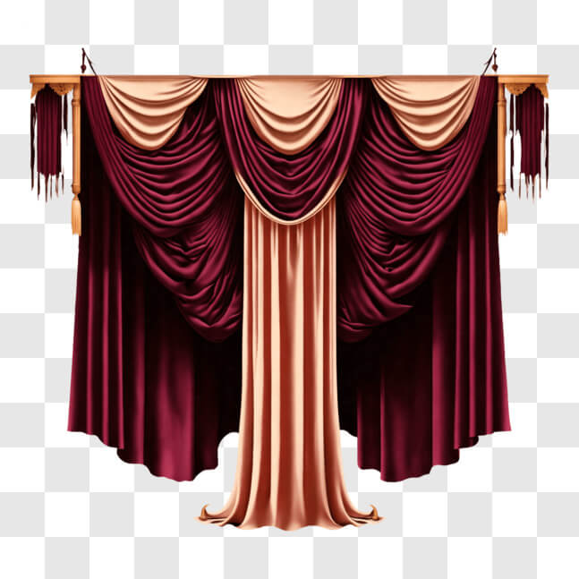 Download Red and Beige Stage Curtains for Theatrical Performances PNGs ...