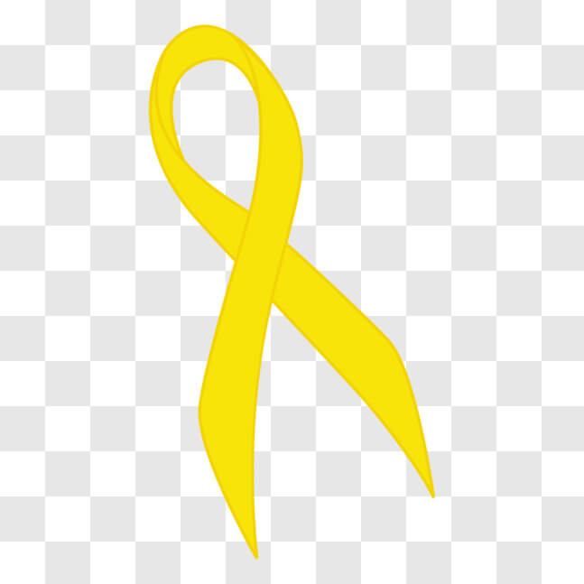 Download Yellow Awareness Ribbon on White Background PNGs Online ...