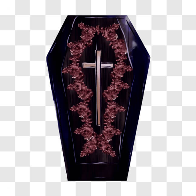 Download Black Coffin with Crosses and Roses PNGs Online - Creative Fabrica