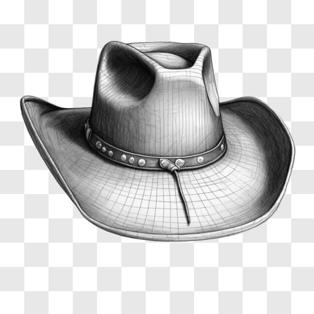 Download Black-and-White Old Cowboy Hat Drawing Sketches Online ...