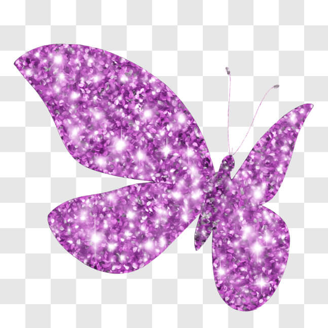 Download Glittery Purple Butterfly Decoration PNGs Online - Creative ...
