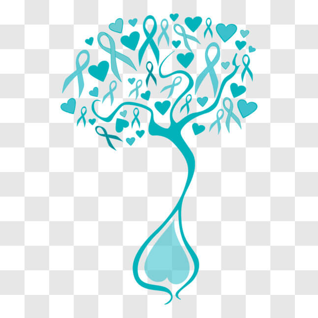 Download Tree of Hope decorated with cancer awareness ribbons and ...
