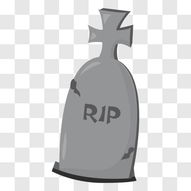 Download Gray Gravestone with Cross and RIP PNGs Online - Creative Fabrica