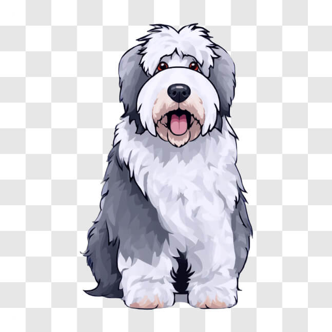 Download Happy Sheepdog Sitting on Black Background Cartoons Online ...