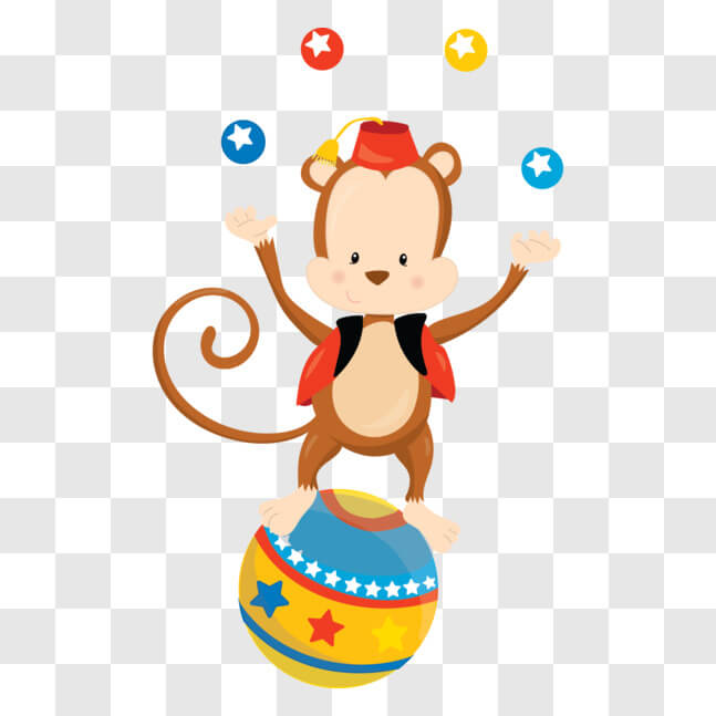 Download Monkey Juggling Balls in Circus Costume PNGs Online - Creative ...