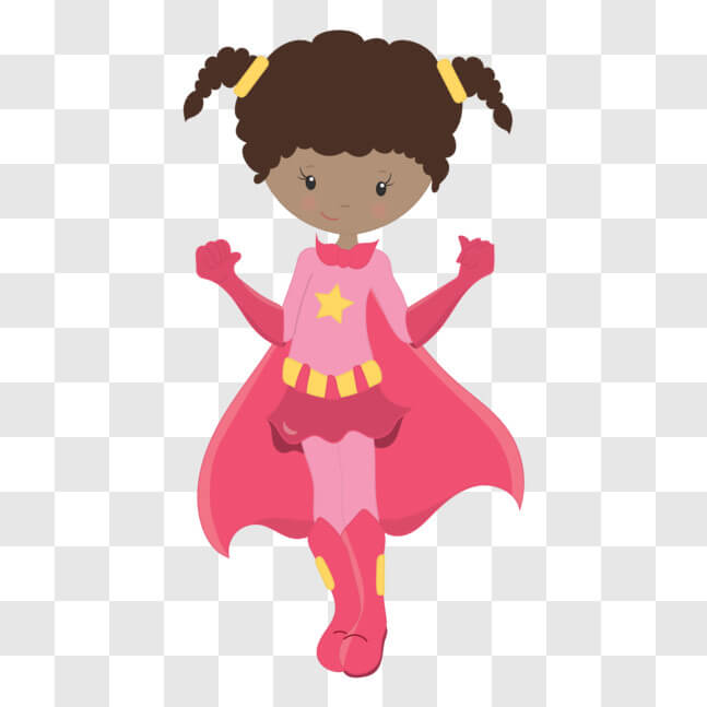 Download Young Girl in Pink and Black Superhero Costume with Raised ...