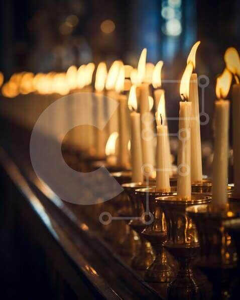 Lit Candles for Religious Worship and Rituals stock photo | Creative ...