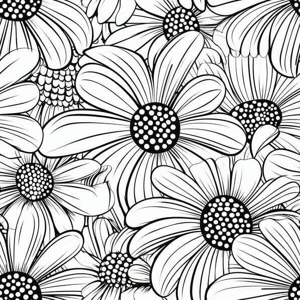 Download Royalty-Free Black and White Daisy Flower Pattern Patterns ...