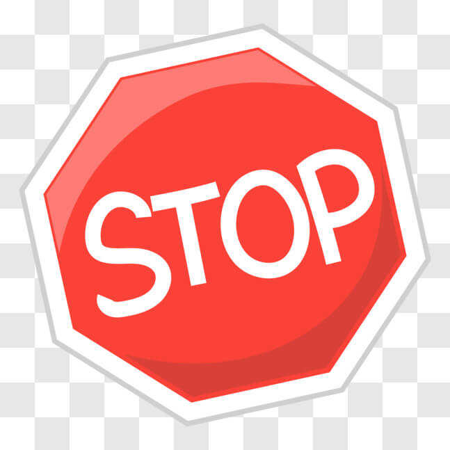 Download Red Stop Sign on White Background PNGs Online - Creative Fabrica