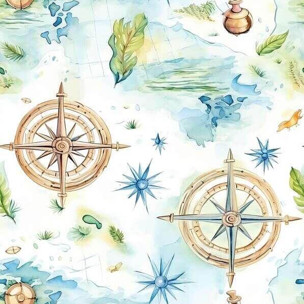 Download Nautical Compass and Anchor Seamless Pattern Patterns Online ...