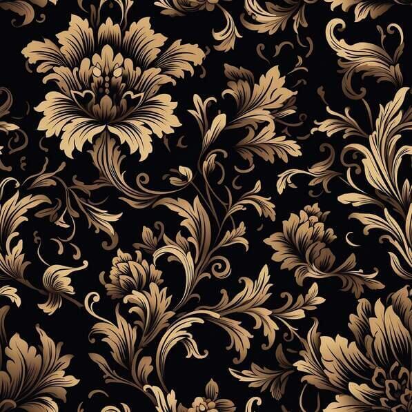 Download Ornate Floral Pattern on Black Background Patterns Online ...
