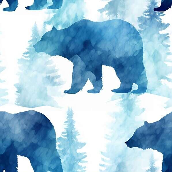 Download Seamless Blue Bear Silhouette Pattern Patterns Online ...