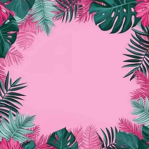 Download Green Tropical Leaves Frame on Black Background Backgrounds ...