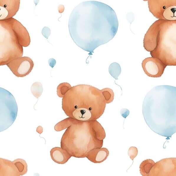 Scarica Motivo senza cuciture con orsetti di peluche e palloncini ...