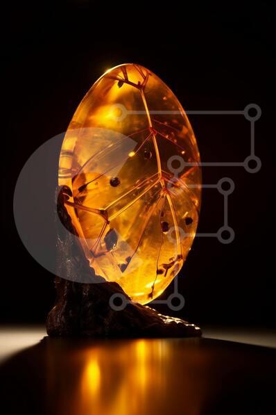Amber Ball Illuminated from Behind stock photo | Creative Fabrica