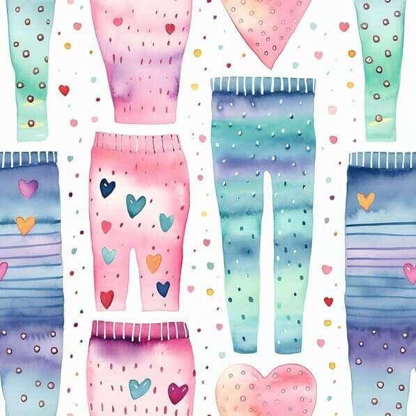 Download Colorful Watercolor-Inspired Heart Leggings Seamless Pattern ...