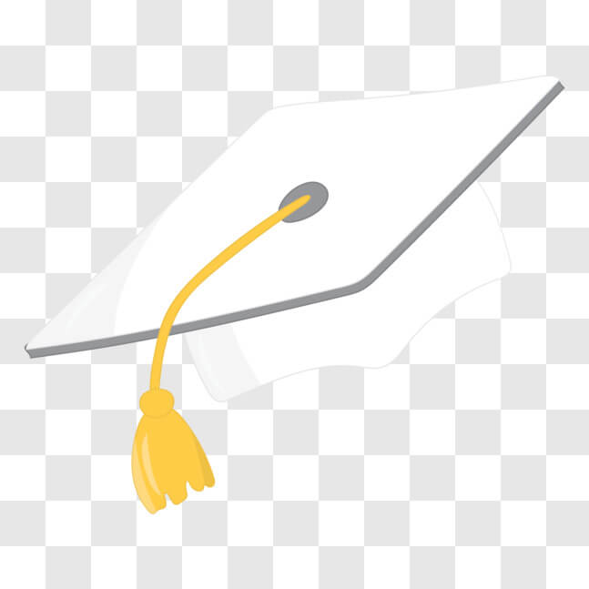Download White Graduation Cap with Yellow Tassel PNGs Online - Creative ...