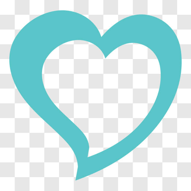 Download Turquoise Heart Shape Icon on White Background PNGs Online ...