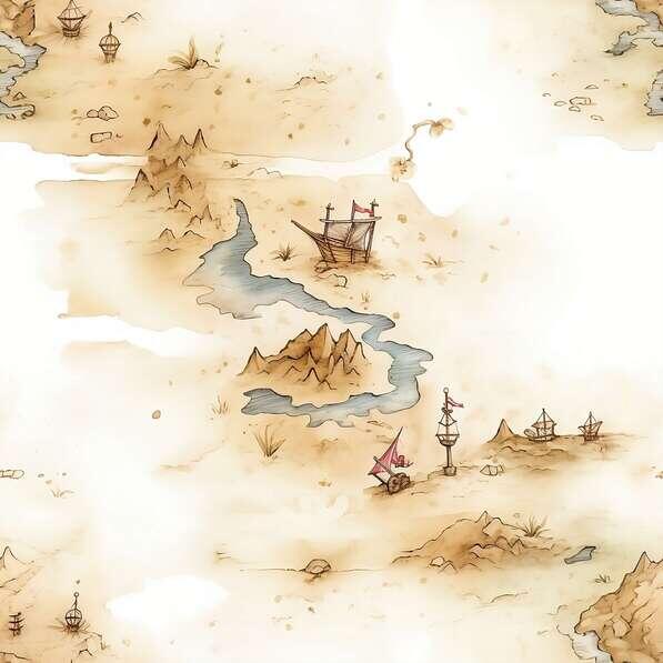 Download Artistic Map of the Desert with Boats and Villages Patterns ...