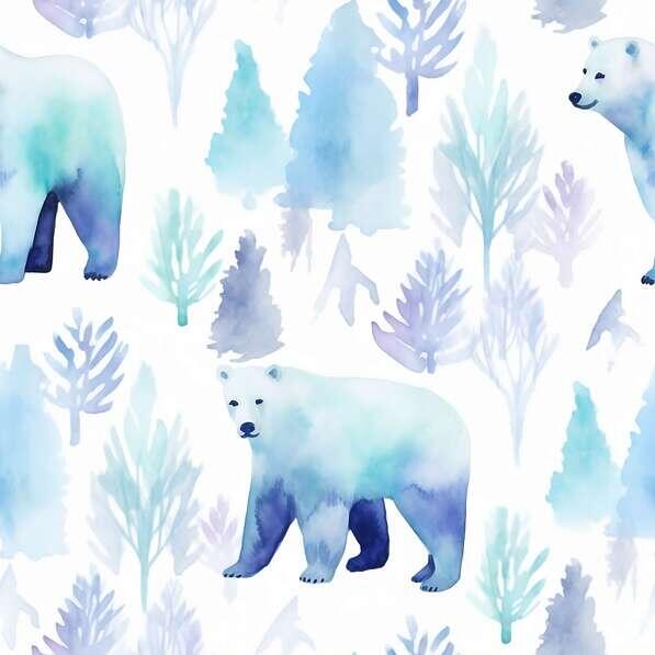 Download Seamless Polar Bear Pattern in Blue and White Tones Patterns ...