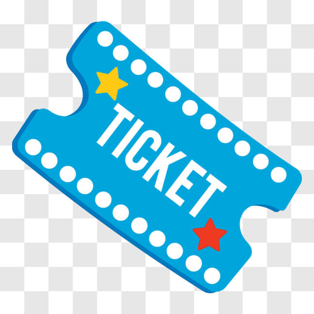 Download Blue Ticket with Stars for Entertainment Events PNGs Online ...