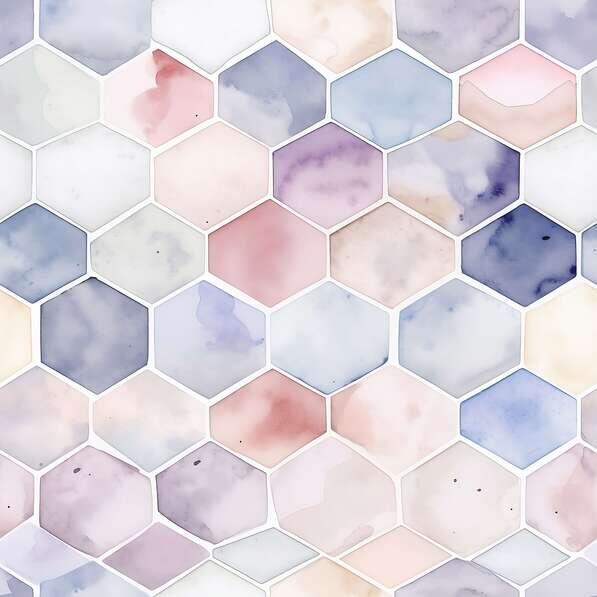 Descarga Patrón de fondo hexagonal colorido en azul pastel, rosa y ...