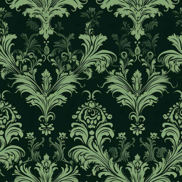 Download Ornate Green Damask Pattern on Black Background Patterns ...