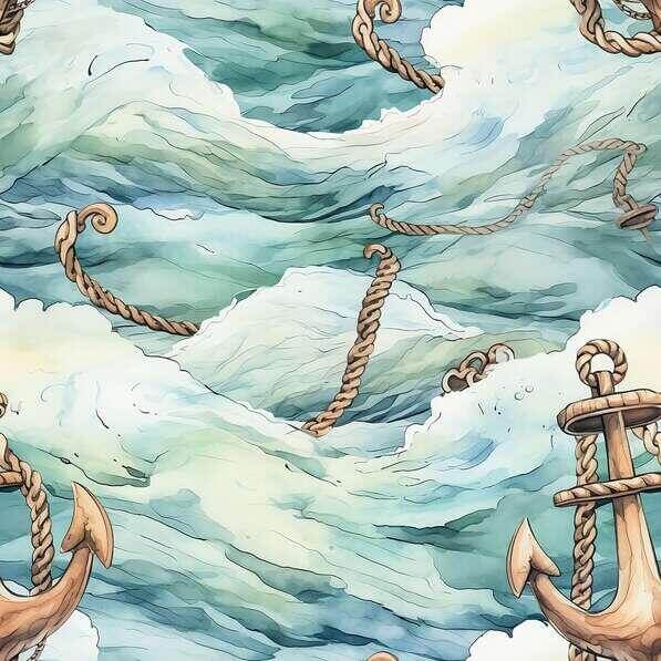 Download Seamless Nautical Anchor and Rope Pattern Patterns Online ...