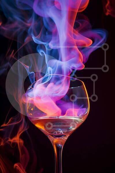 Vibrant and Colorful Smoke in Wine Glass stock photo | Creative Fabrica