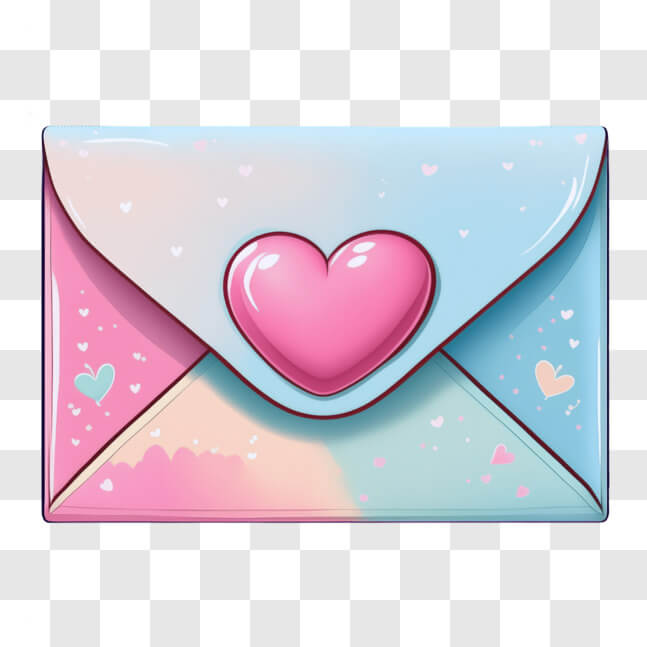 Download Pink and Blue Heart Envelope PNGs Online - Creative Fabrica