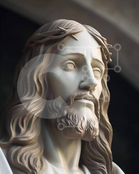 Religious Statue of Jesus in Church Setting stock photo | Creative Fabrica