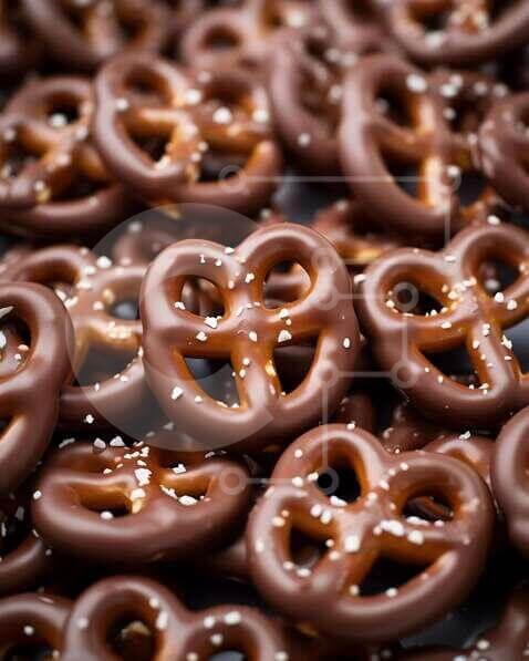 Delicious Heart-shaped Chocolate-covered Pretzels stock photo ...