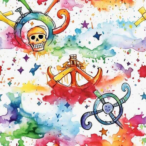 Download Colorful Pirate-themed Watercolor Painting Patterns Online ...