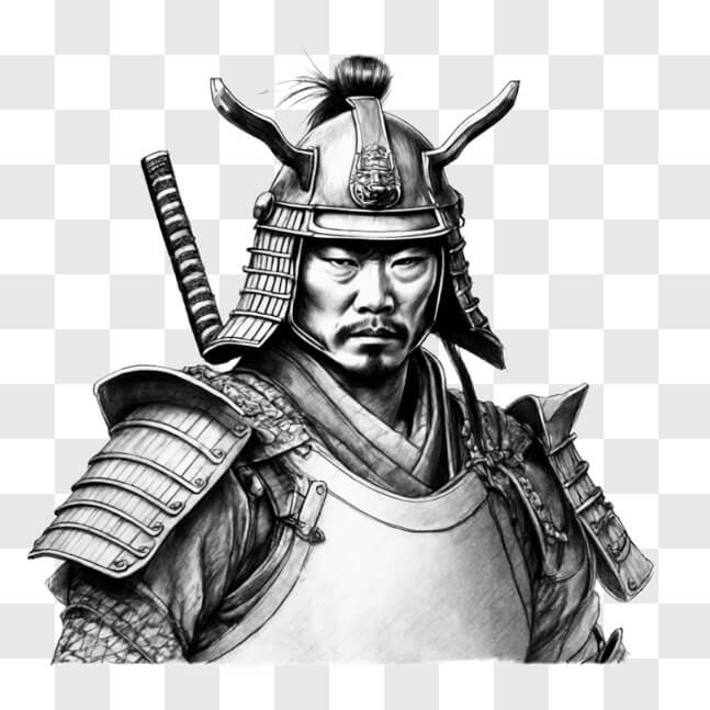 Download Traditional Japanese Armored Samurai Drawing Sketches Online ...