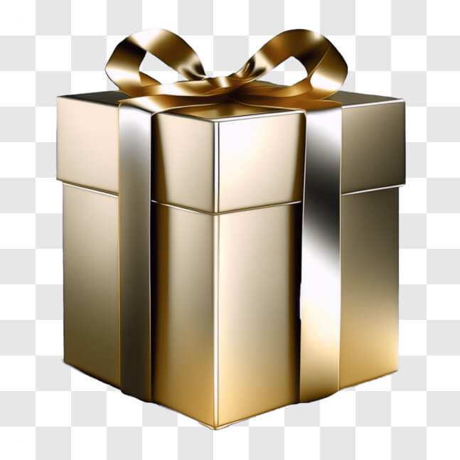 Download Elegant Gold Gift Box with Silver Ribbon on Black Background ...