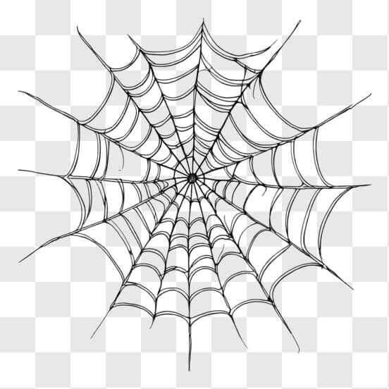 Download Black and White Spider Web Drawing for Kids Sketches Online ...