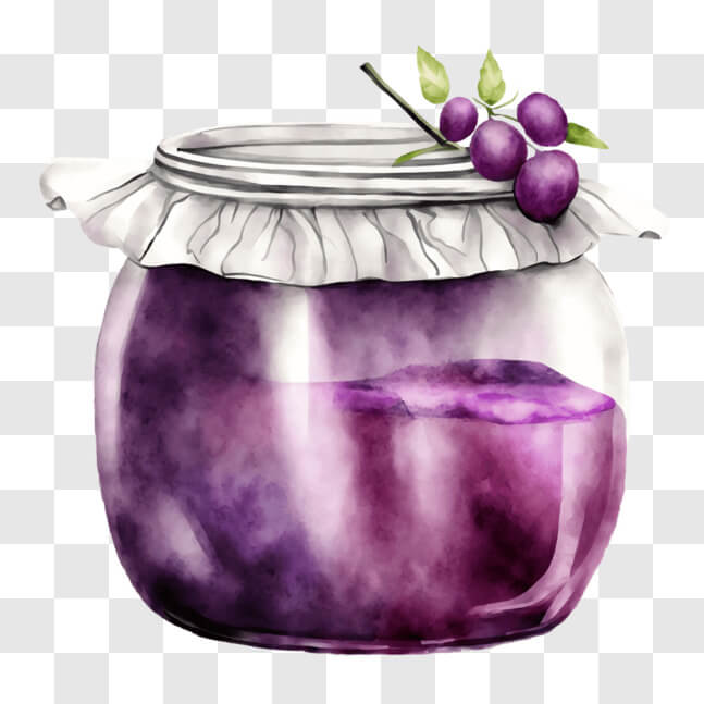 Download Jar of Purple Jam with Fresh Blueberries PNGs Online ...
