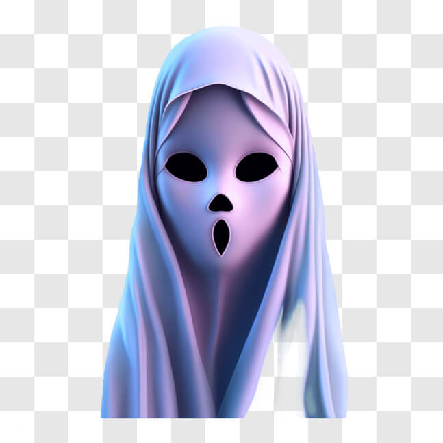 Download Ghost-like Mask with Open Mouth and Blue Scarf PNGs Online ...