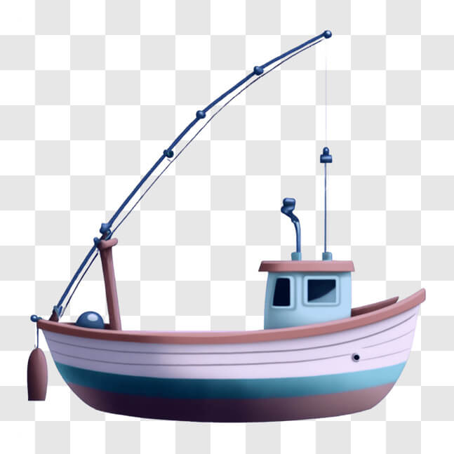 Download Cartoon Fishing Boat on Water Surface PNGs Online - Creative ...