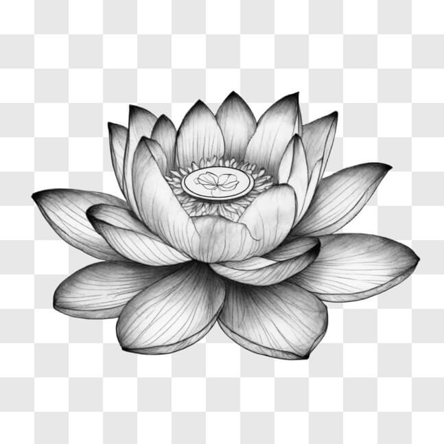 Download Black and White Lotus Flower with 'Lotus' and Inspirational ...