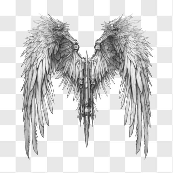 Download Black and White Angel Wings Drawing Sketches Online - Creative ...