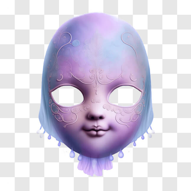 Download Purple and White Mask on Black Background with Water Drops ...