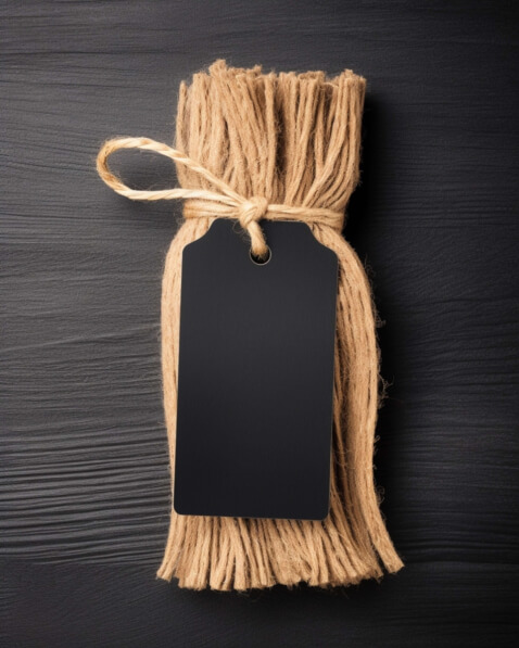 Download Bundle of Jute with Empty Black Tag Mockups Online - Creative ...