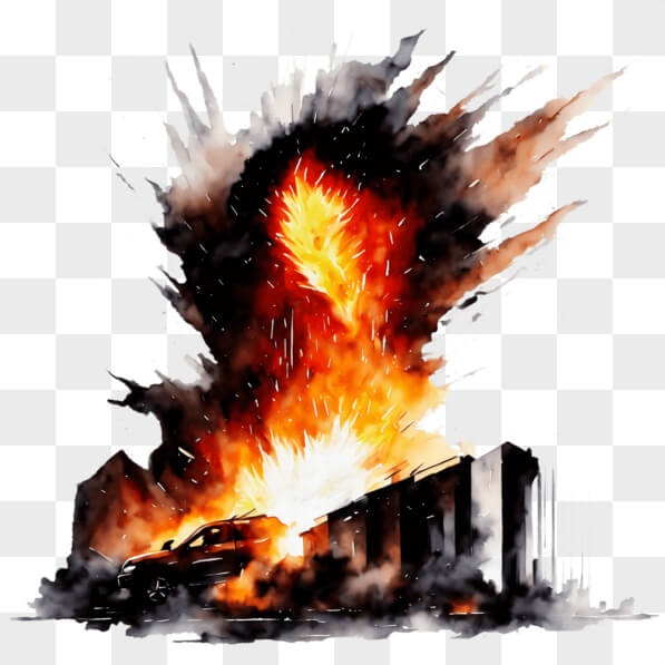 Download Building Fire Explosion Aftermath PNGs Online - Creative Fabrica