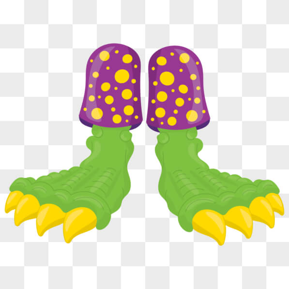 Download Green and Purple Monster Feet with Polka Dots and Orange Ball ...