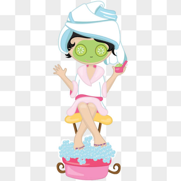 Download Girl with Green Facial Mask in Spa Bathtub PNGs Online ...