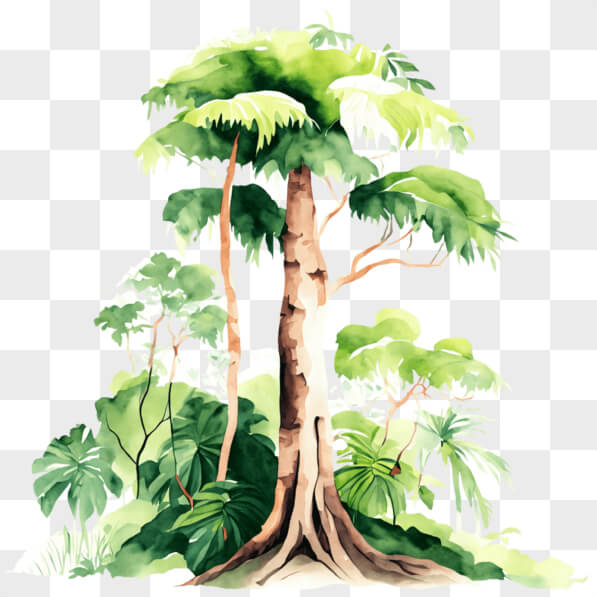 Download Watercolor Jungle Landscape PNGs Online - Creative Fabrica