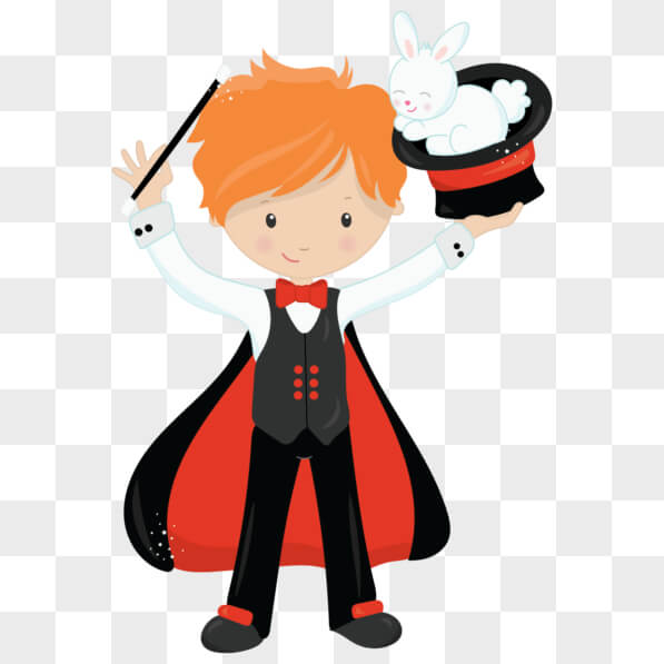 Download Young Magician Performing with Bunny Rabbit PNGs Online ...